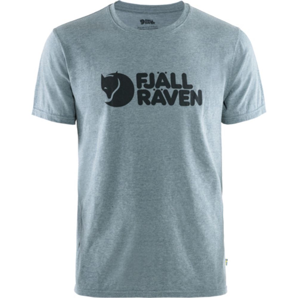 Fjällräven Logo Herren T-Shirt uncle blue melange – Sport Praxenthaler