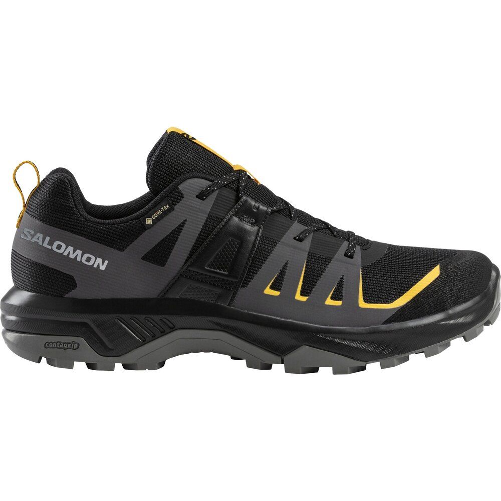 Salomon Shoes Extend GTX Herren Wanderschuh black asphalt spicy mustar ...